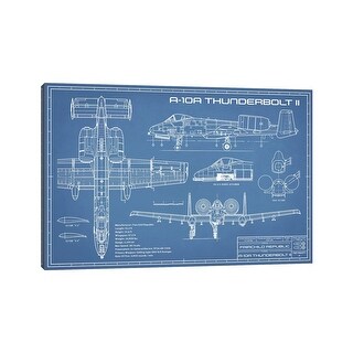 iCanvas "A-10 Thunderbolt II [Warthog] Airplane Blueprint" by Action ...